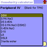 TPN - Total parenteral nutrition calculator for the PDA.